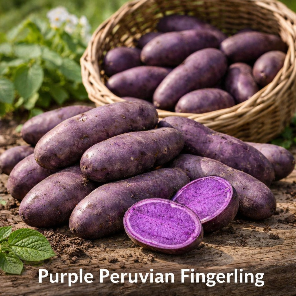 Purple Peruvian Fingerling Seed Potatoes – Deep Purple Gourmet Variety ...